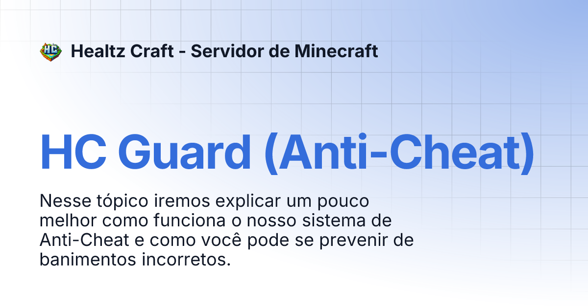 HC Guard (Anti-Cheat) | Healtz Craft - Servidor de Minecraft